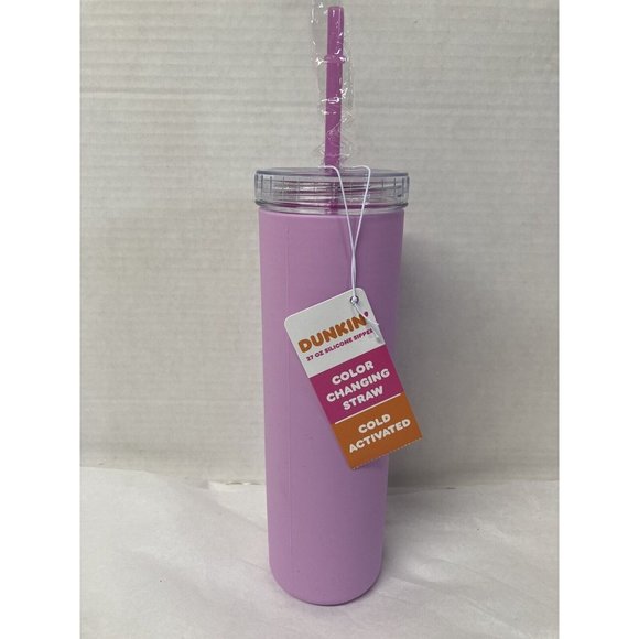 Dunkin Donuts | Dining | Dunkin Lavender Silicone Sipper 27 Ounces Cold ...